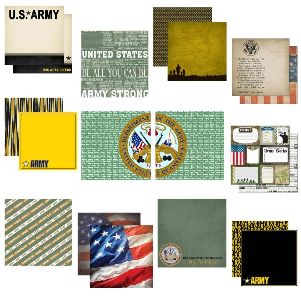 Amazon.com: Custom Bundle - 12 Army United States Military Themed 12" x ...