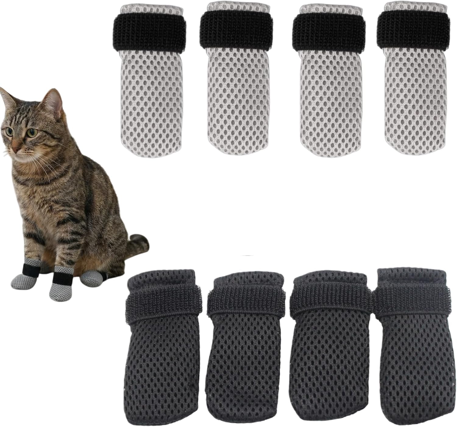 Amazon.com : 8 Pcs Cat Mittens to Prevent Scratching, Adjustable Shoes ...