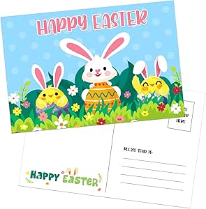 Amazon.com : WhatSign Happy Easter Postcards for Kids 30PCS Easter ...