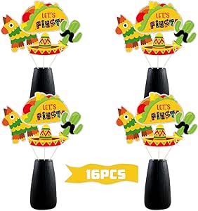 Let’s Fiesta Centerpiece Sticks, Mexican Fiesta Party Decorations ...