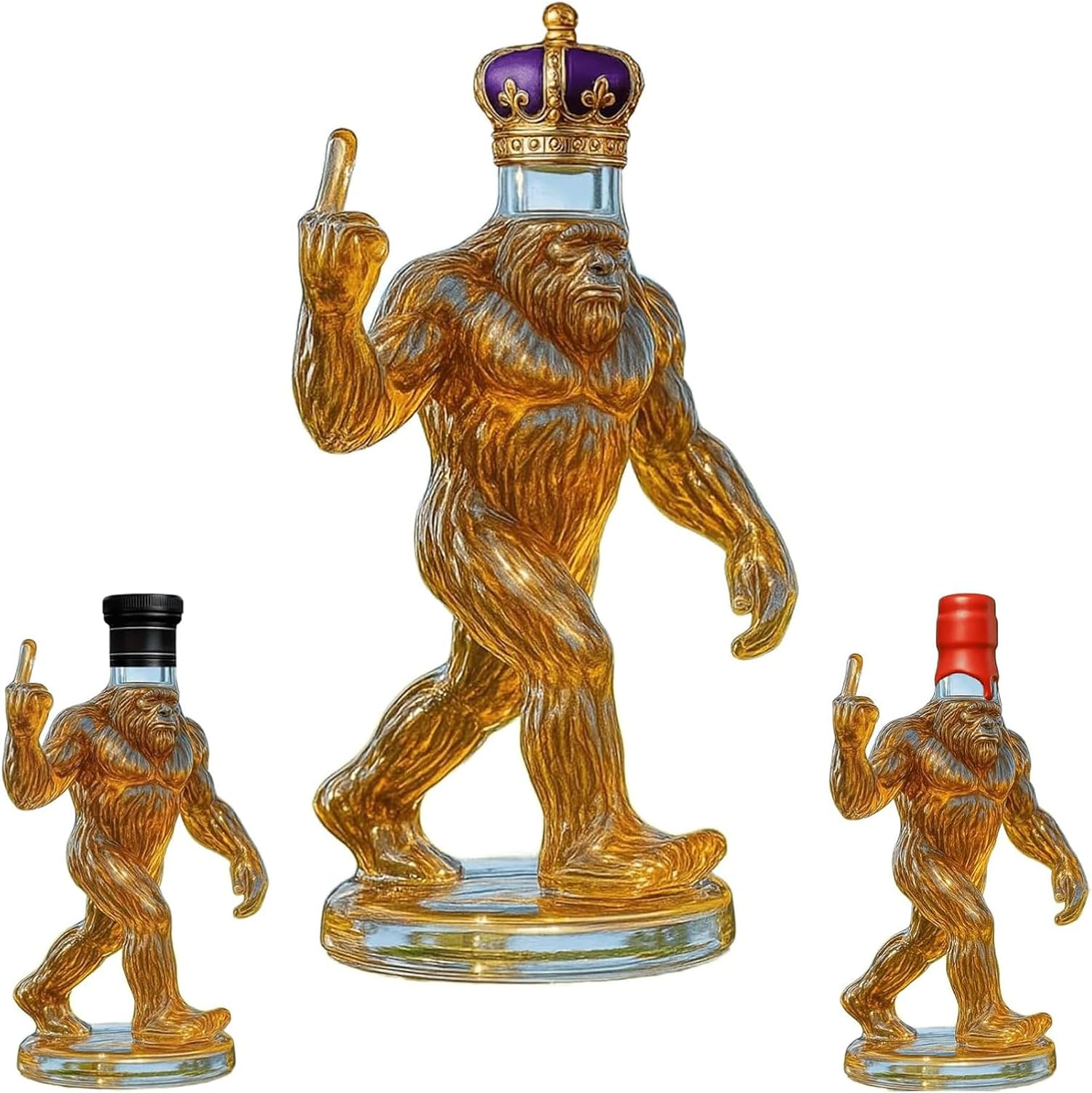 Amazon.com | Funny Bigfoot Whiskey Bottle, Engraved Bigfoot Shaped ...