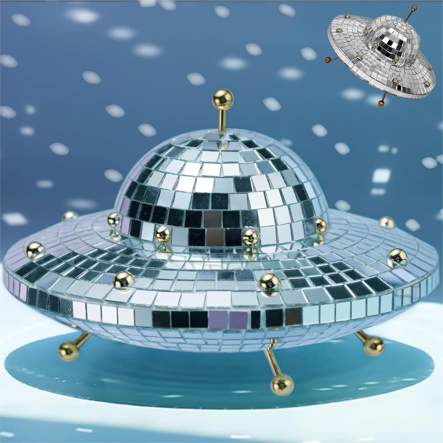 Amazon.com: Disco Ball UFO Shaped Decor - Silver Disco Retro Reflective ...