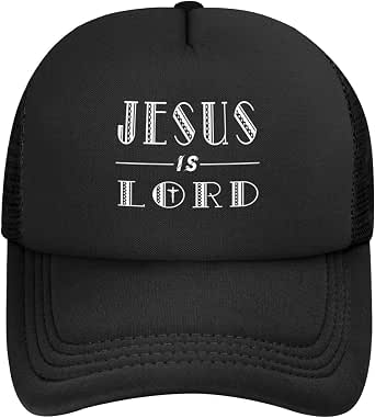 Jesus is Lord Cross Baseball Cap Men Women Solid Mesh Snapback Flat ...
