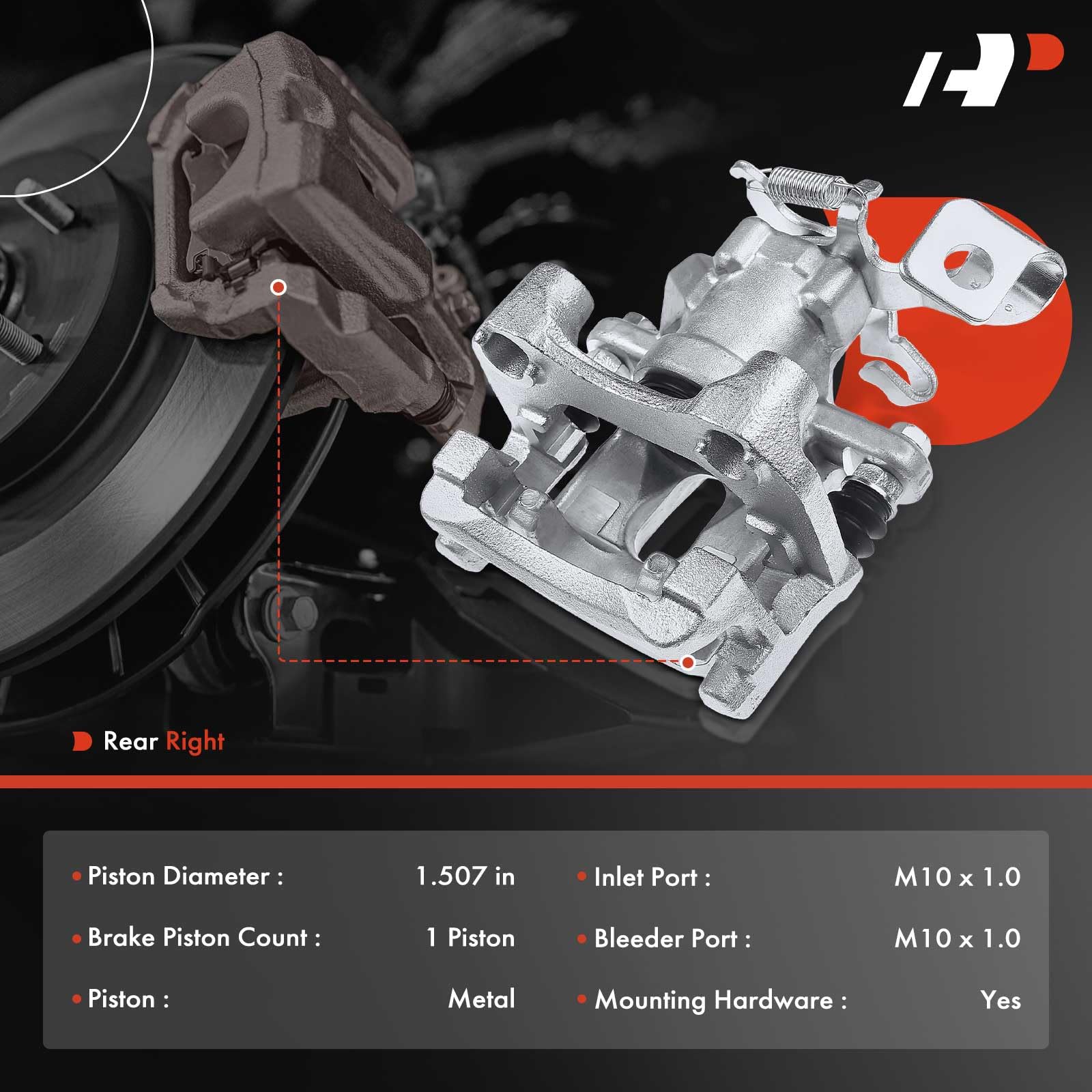 A-Premium Disc Brake Caliper Assembly with Bracket Compatible with ...