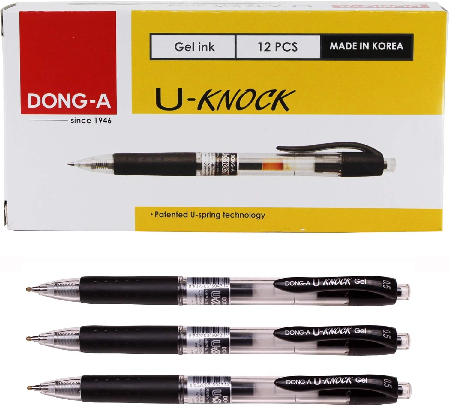 Amazon.com: Dong-A U-Knock Gel Ink Ballpoint Pen U-Spring Technology 0 ...