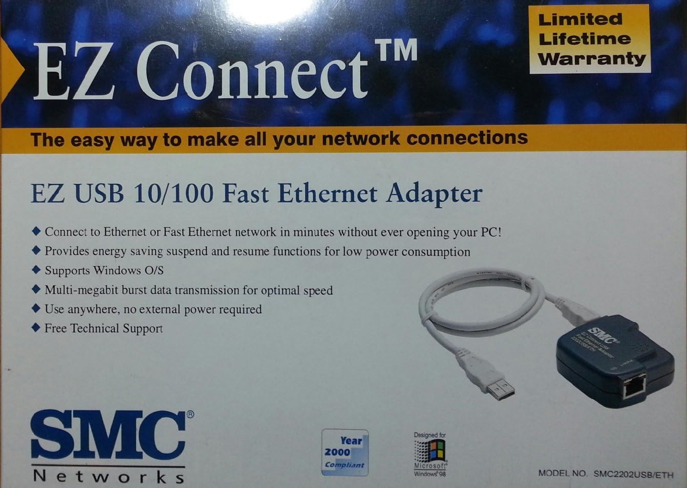 SMC EZ Connect USB 10/100 Fast Ethernet Adapter : Amazon.ca: Electronics