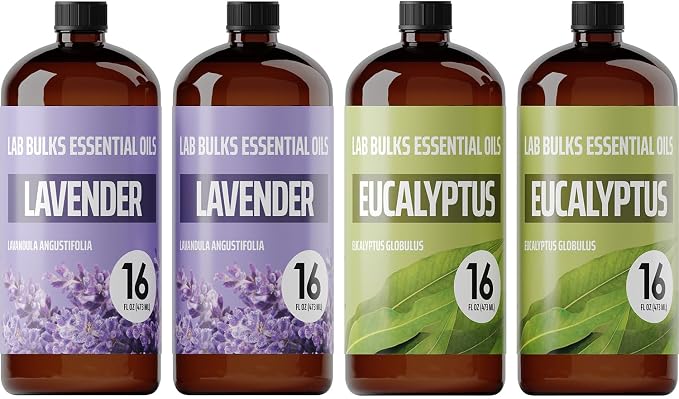 Amazon.com: LAB BULKS ESSENTIAL OIL - Bundle of Lavender and Eucalyptus ...