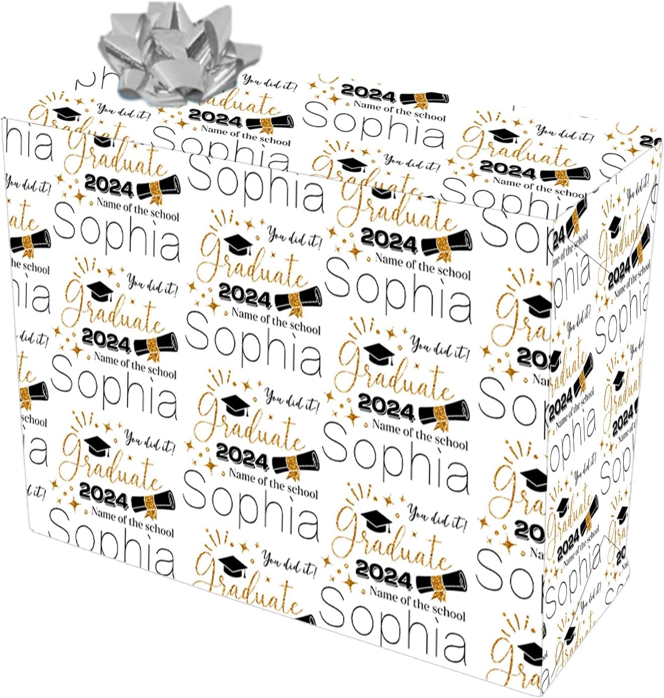 Amazon.com: YESCUSTOM Custom Name Graduation Gift Wrapping Papers ...