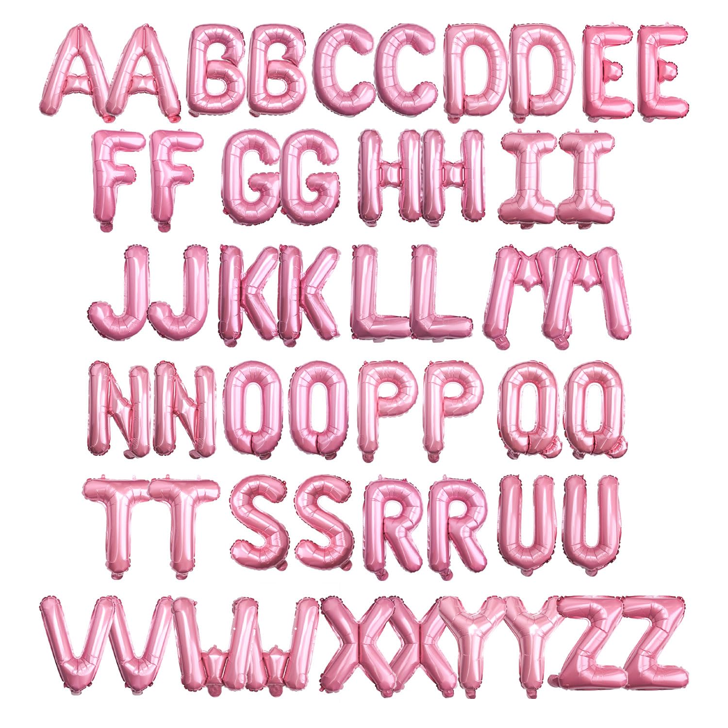 Amazon.com: [52 PCS] 16" Foil Pink Letter Balloons 2 Sets of A-Z, Mylar ...