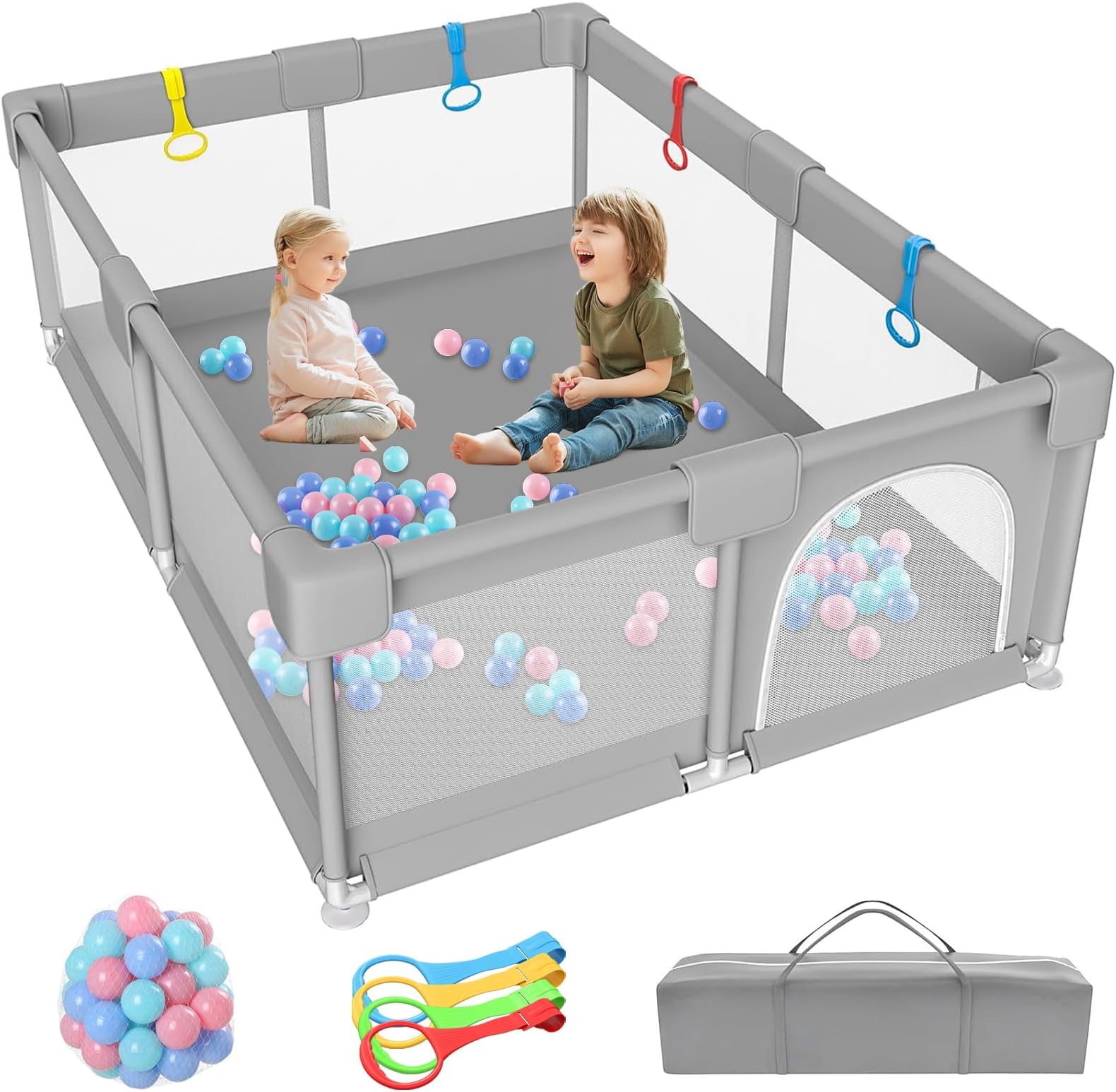 PandaEar Baby Playpen, Large Baby Playpen for Toddlers, Sturdy Baby ...