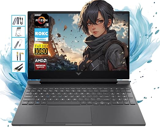 Amazon.com: HP AI-Powered Gaming Laptop with Radeon RX 6550M| 15.6" FHD ...