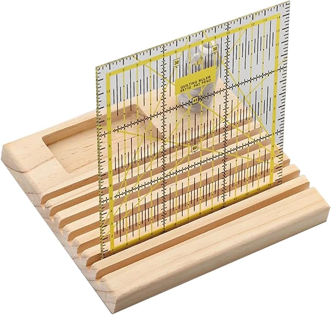Amazon.com: Gomice Wooden Quilting Ruler Rack - Wooden Ruler Rack ...