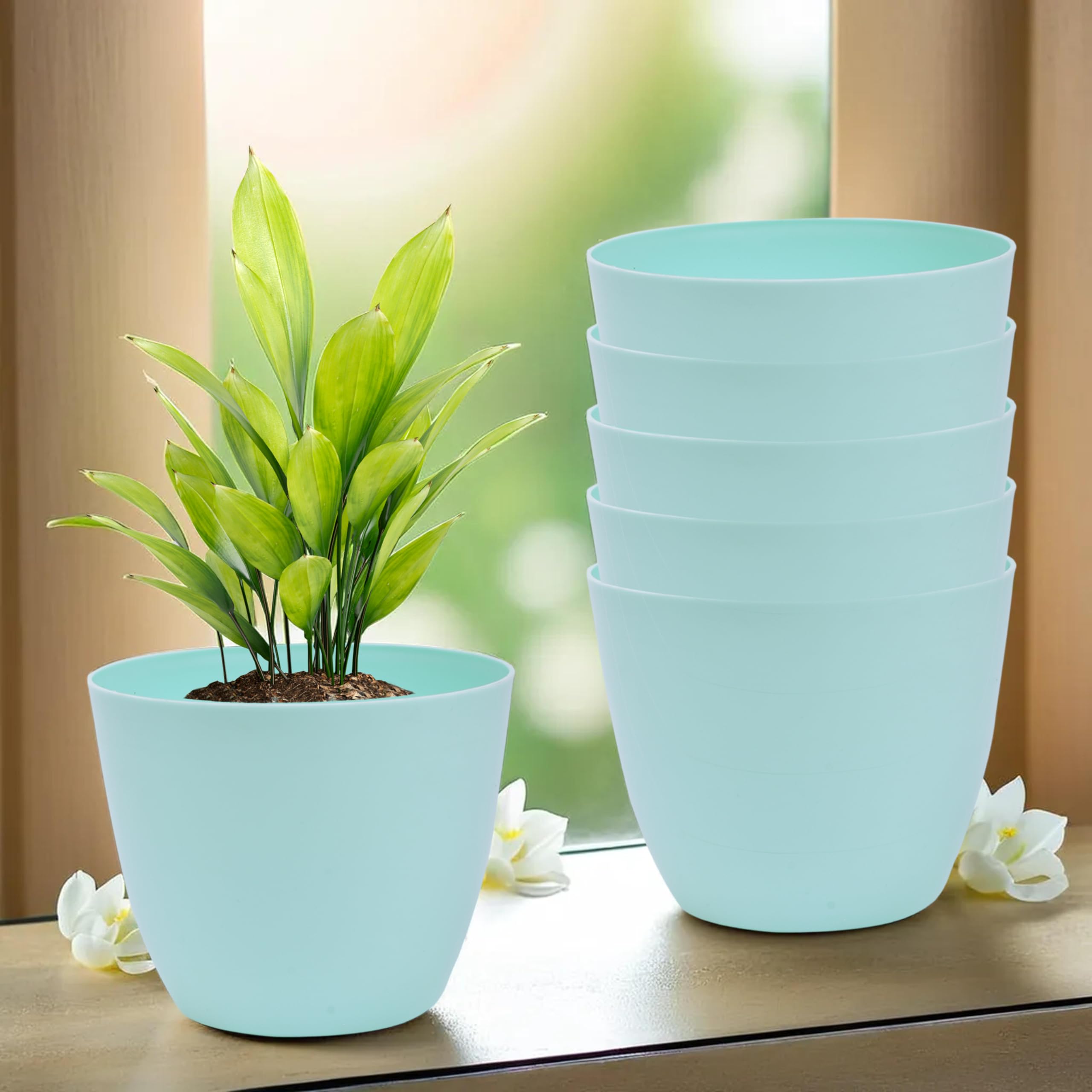 Kuber Industries Pack of 6 Flower Pot | Flower Pot for Living Room ...