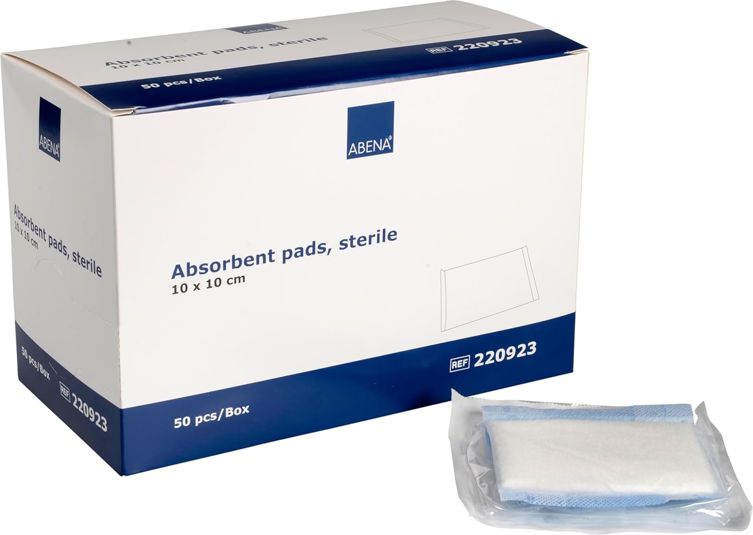 ABENA Absorbent Pads, 50 Pack, 10x10cm Wound Dressings, Sterile, Soft ...