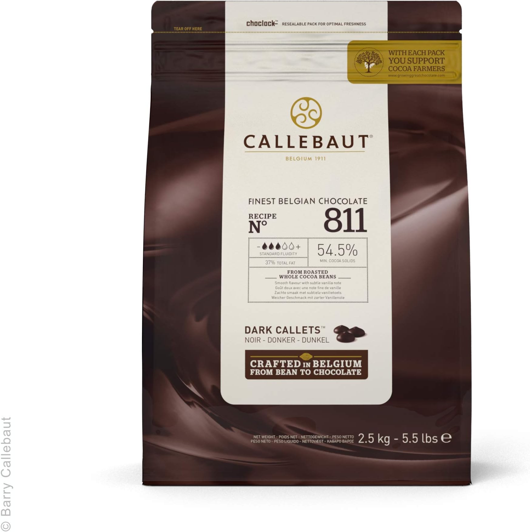Amazon.com : Callebaut Finest Belgian Gold Chocolate With 30.4% Cacao ...