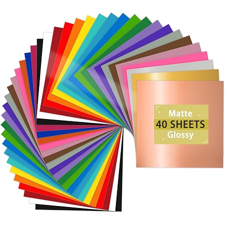 Amazon.com: Lya Vinyl Permanent Vinyl - 40Pack (20 Glossy & 20 Matte ...