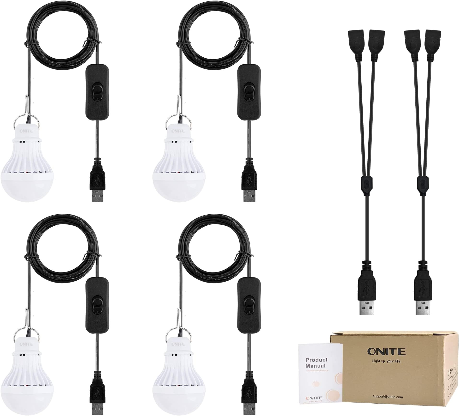 Amazon.com: Tuanse 3pcs USB LED Light LED Camping Light Bulb with USB ...