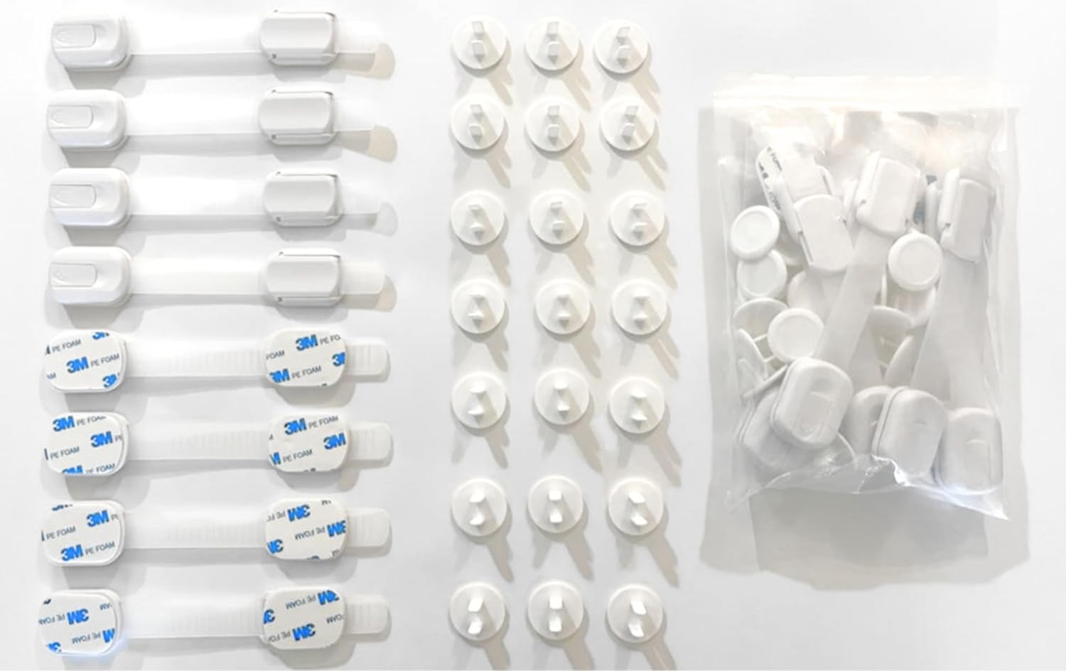 Amazon.com: Set of 21 outlet covers and 8 baby locks. Cabinet Locks for ...