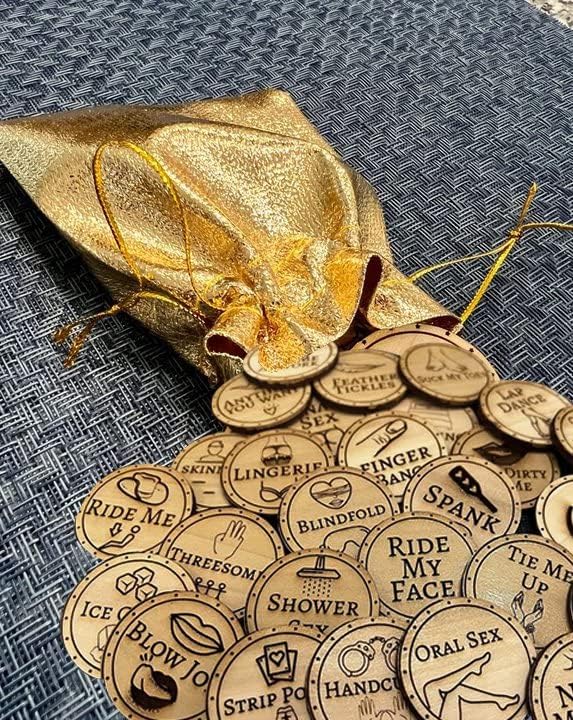 Fourket Funny Tokens, Naughty Tokens For Him And Her, Wooden Couples ...