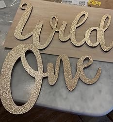 Amazon.com: Wild One Sign（Wood/Gold, First Birthday Party Backdrop Sign ...
