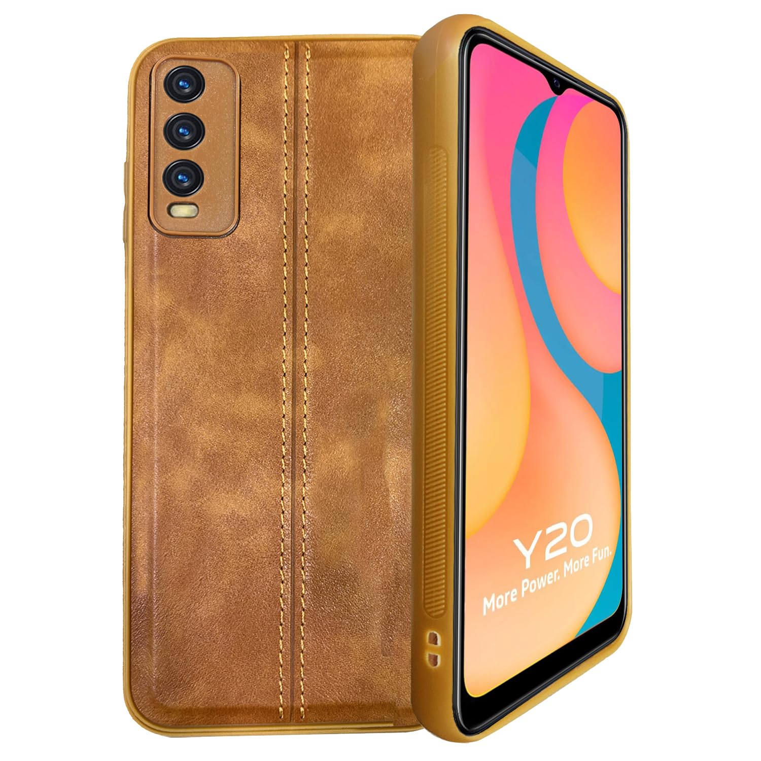 A rtistque Premium Thread Leather Back Cover Case for Vivo Y12s / Y20 ...