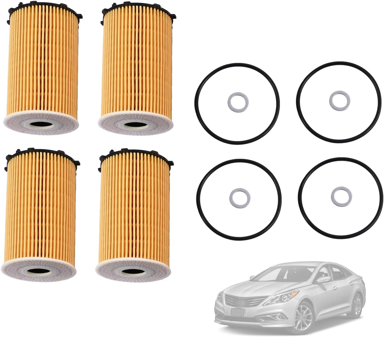 Magimaker Engine Oil Filter 4Pcs 26320-3CAA0 263203CAA0 Compatible with ...