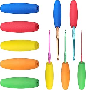 Amazon.com: Loghohu 10 Pcs Crochet Hook Grips, Ergonomic Crochet Hook ...