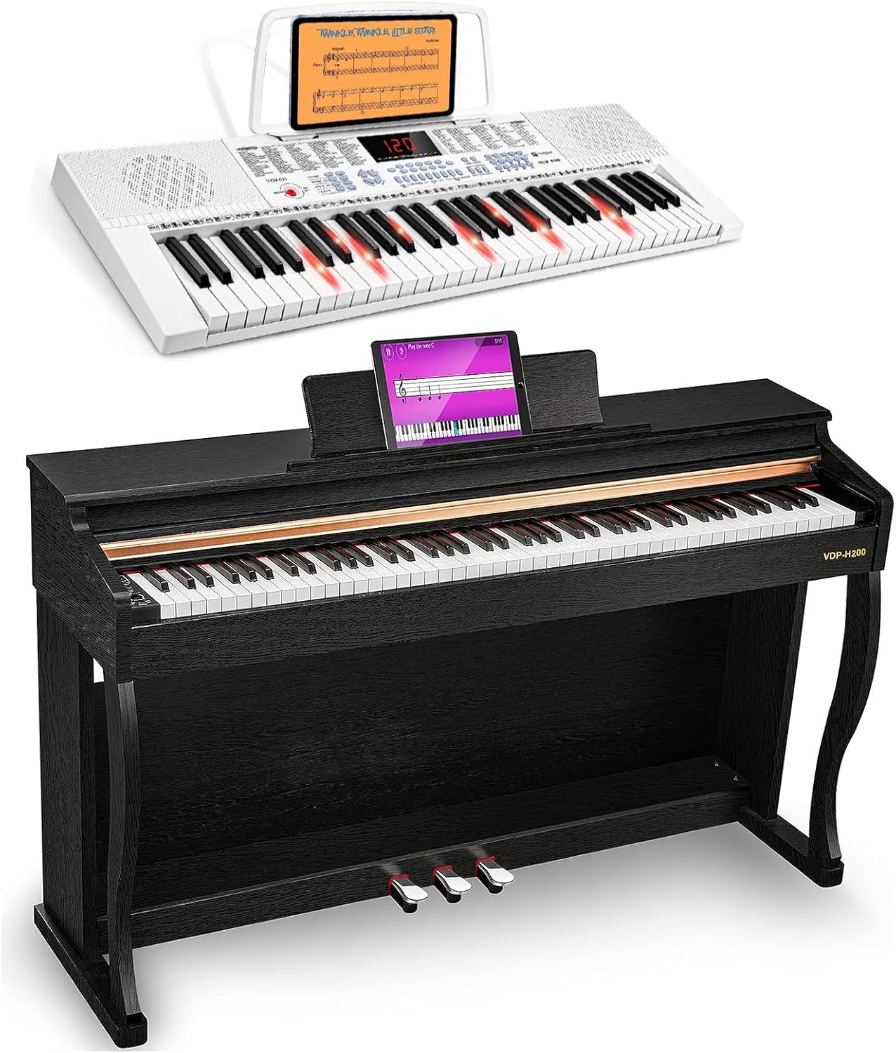 Amazon.com: Vangoa 88 Weighted Keys Digital Piano and 61 Mini Keys ...