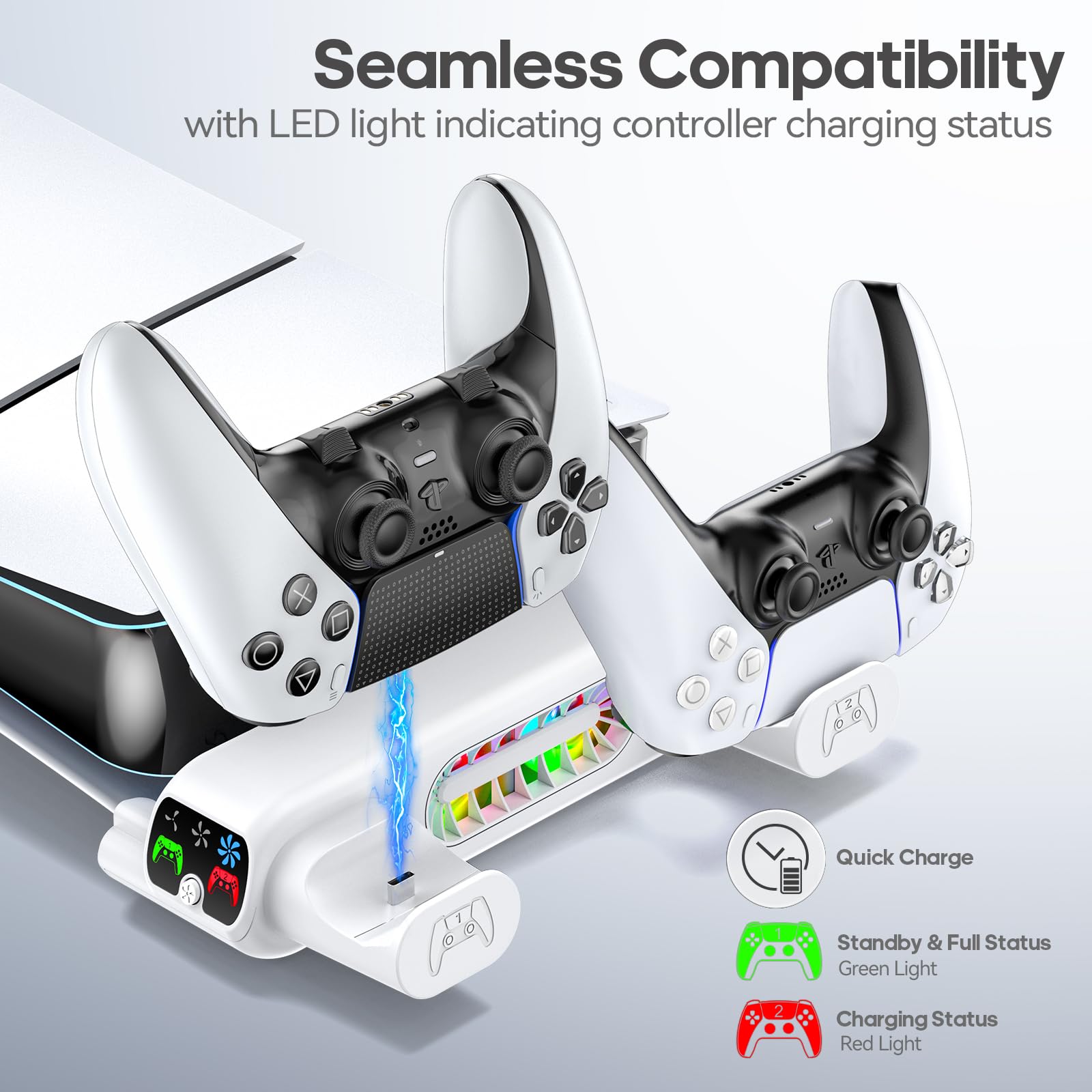 Snapklik.com : Horizontal Cooling Stand Replacement For PS5 Slim Disc ...