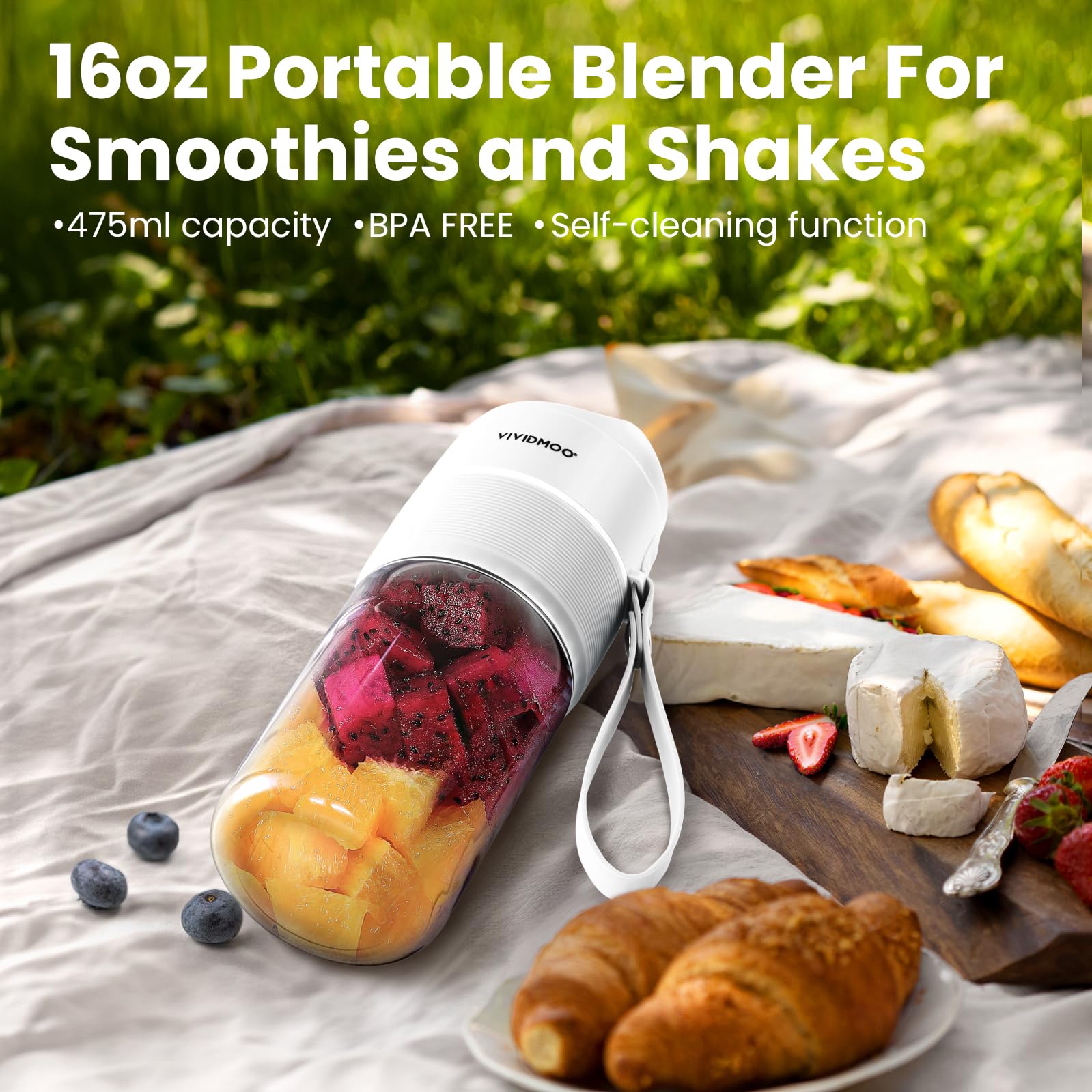 Portable Blender, Shakes and Smoothies Personal Blender, 16 Oz Portable ...
