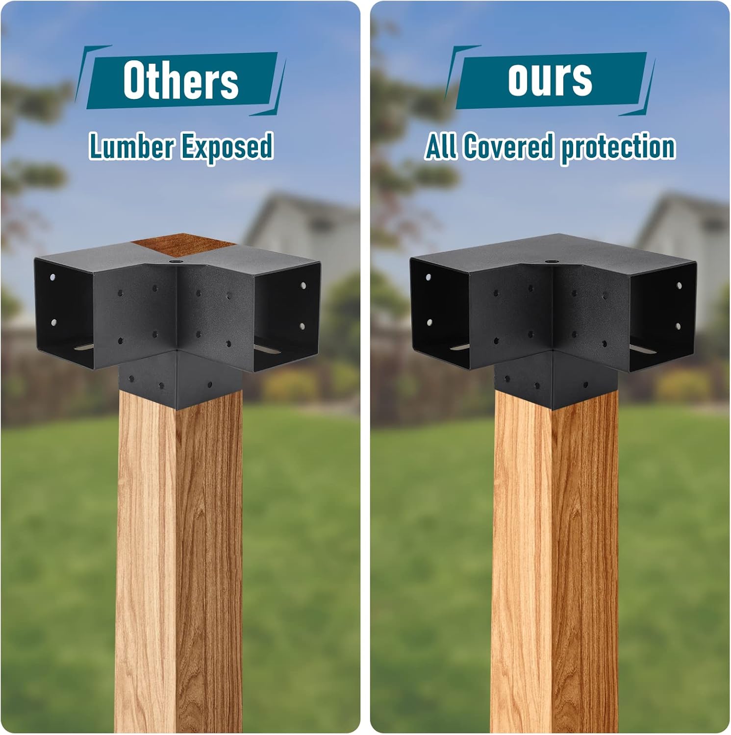 Kit de pérgola 4×4, soportes para pérgola de 3 vías de ángulo recto y ...