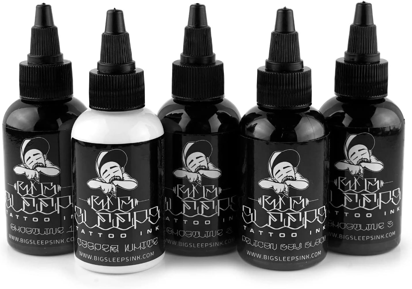 Amazon.com: Professional Big Sleeps Tattoo Ink 4oz Bottles (Set of 5 ...