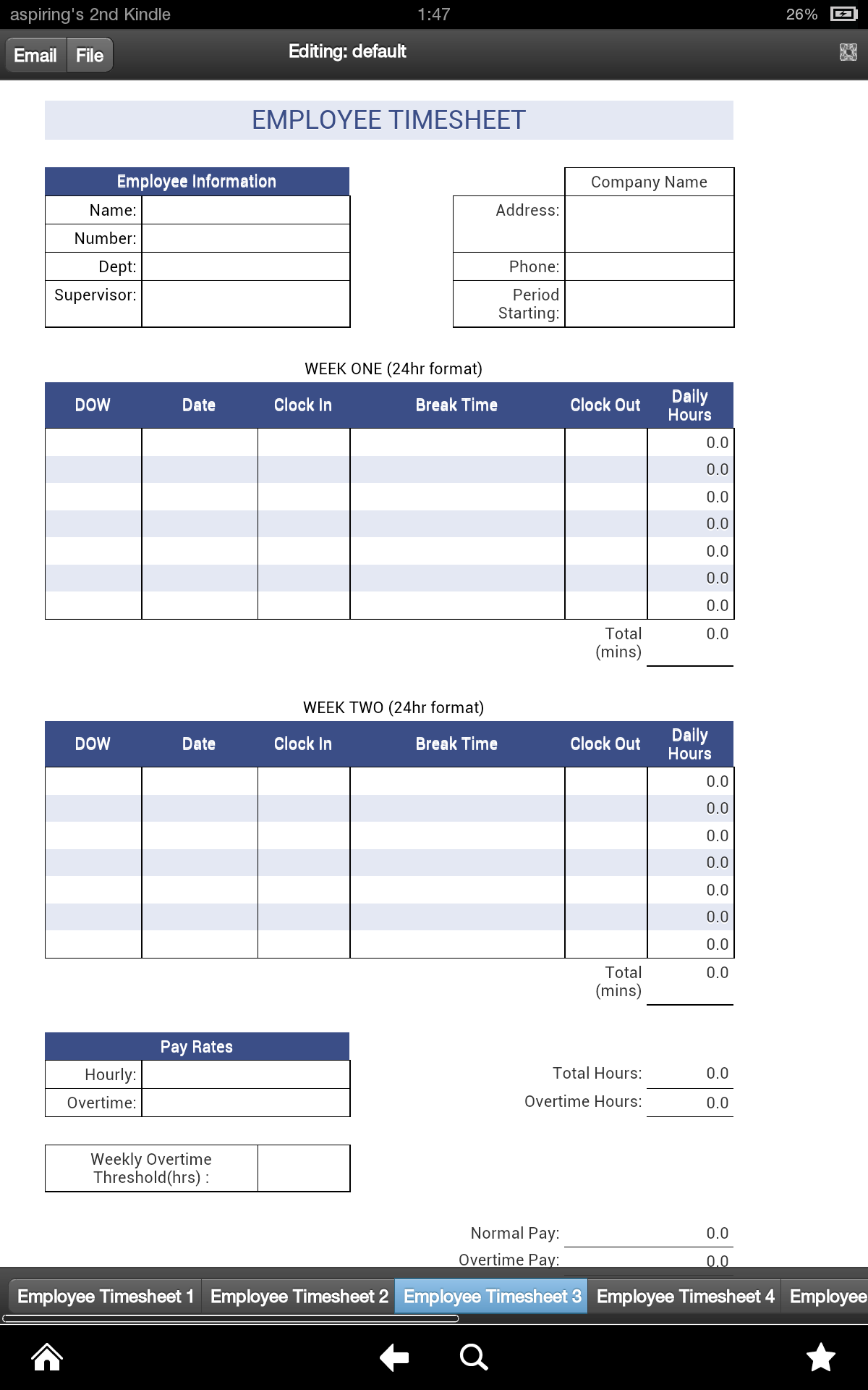 Aplicación Monthly Employee Timesheet en Amazon Appstore