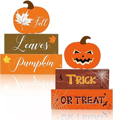 Amazon.com: 6 Halloween Sign Decorations, Halloween Table Centerpiece ...
