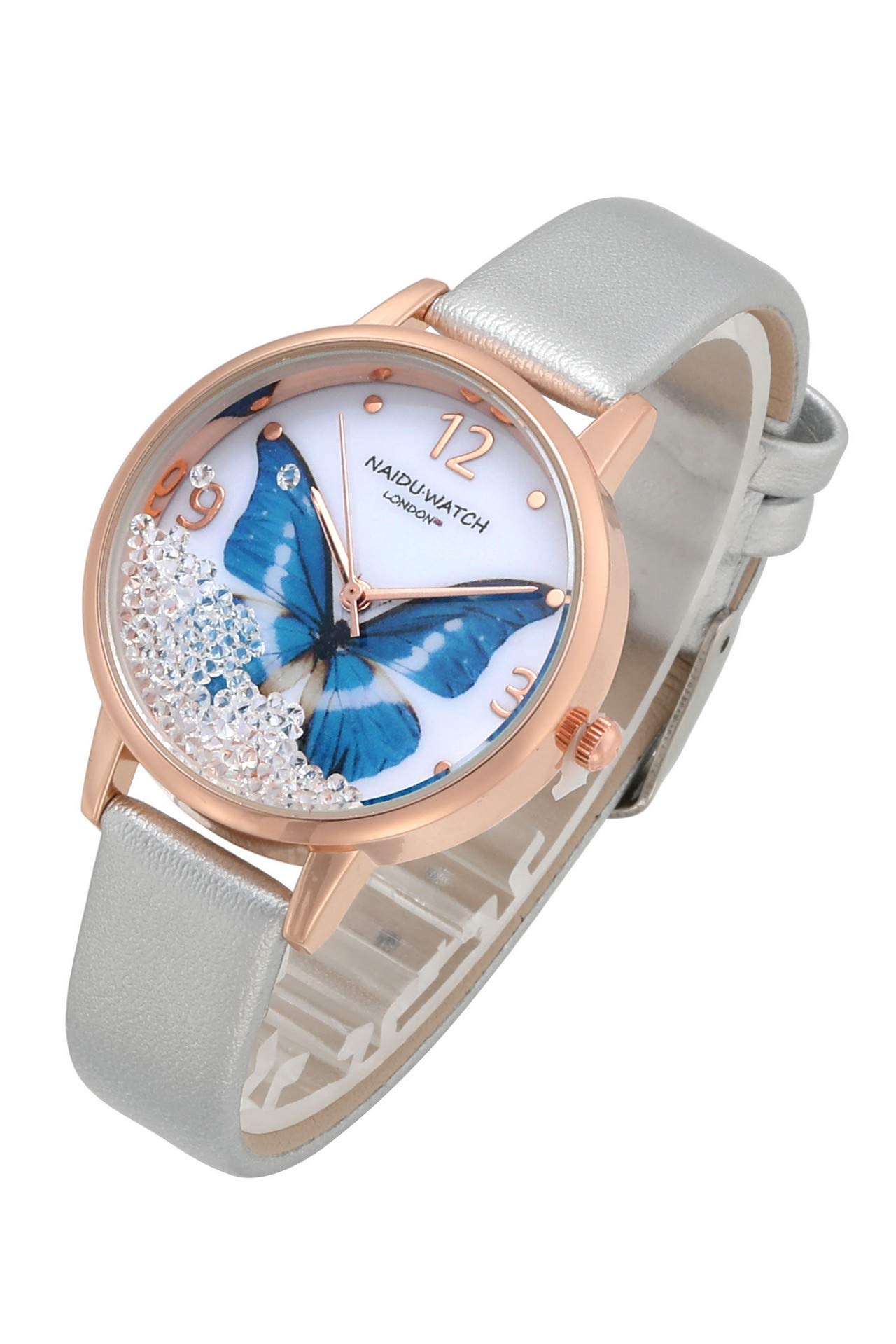 Amazon.com: Top Plaza Womens Ladies Fashion Grey Leather Wrist Watch ...