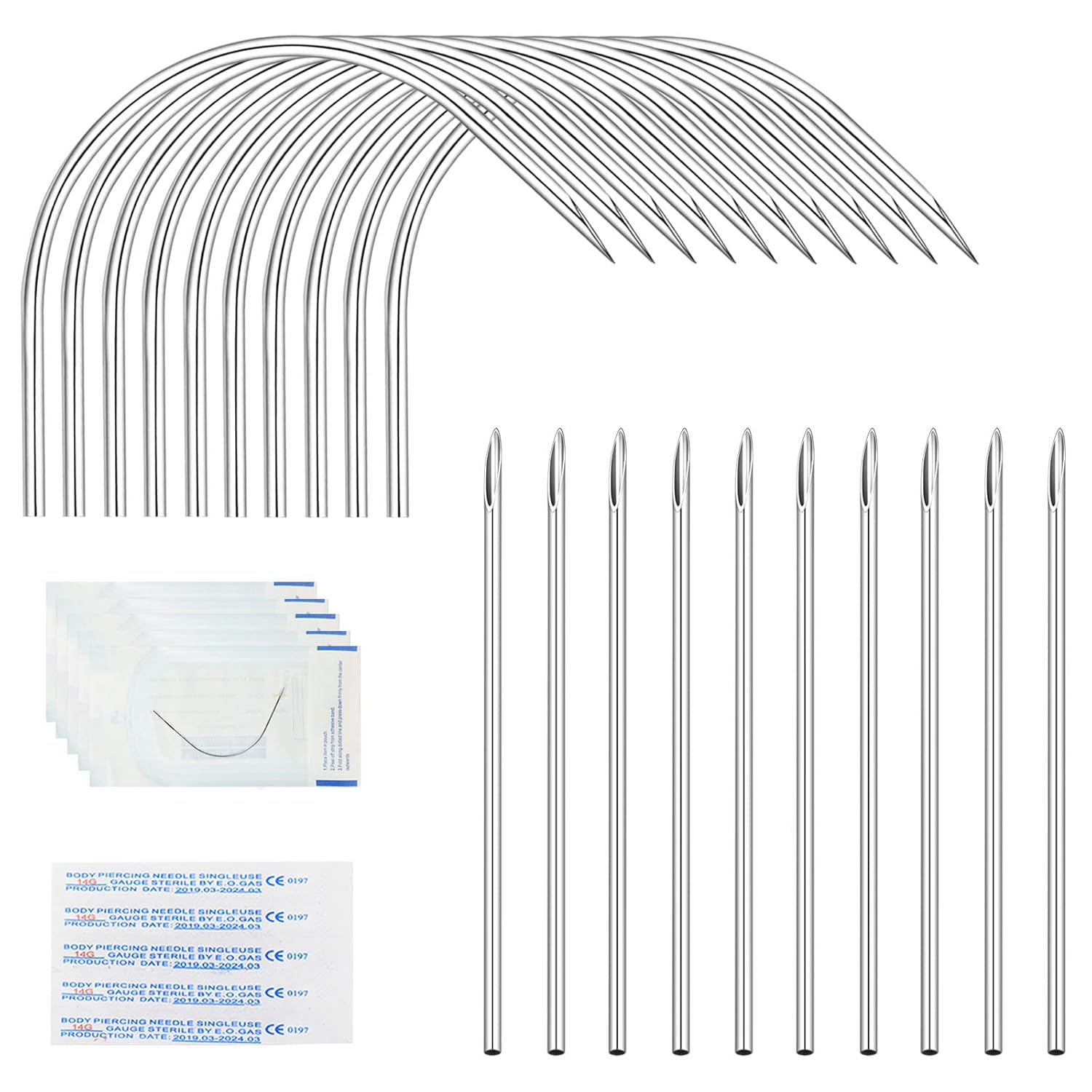 Amazon.com: ZS 20PCS 14G Piercing Needles, Disposable Precision ...