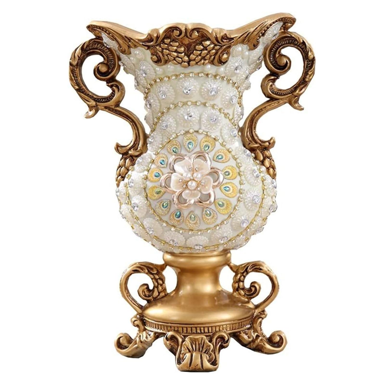 Amazon.com: European Retro Vase Elegant Tall Large Resin Flower Vase ...