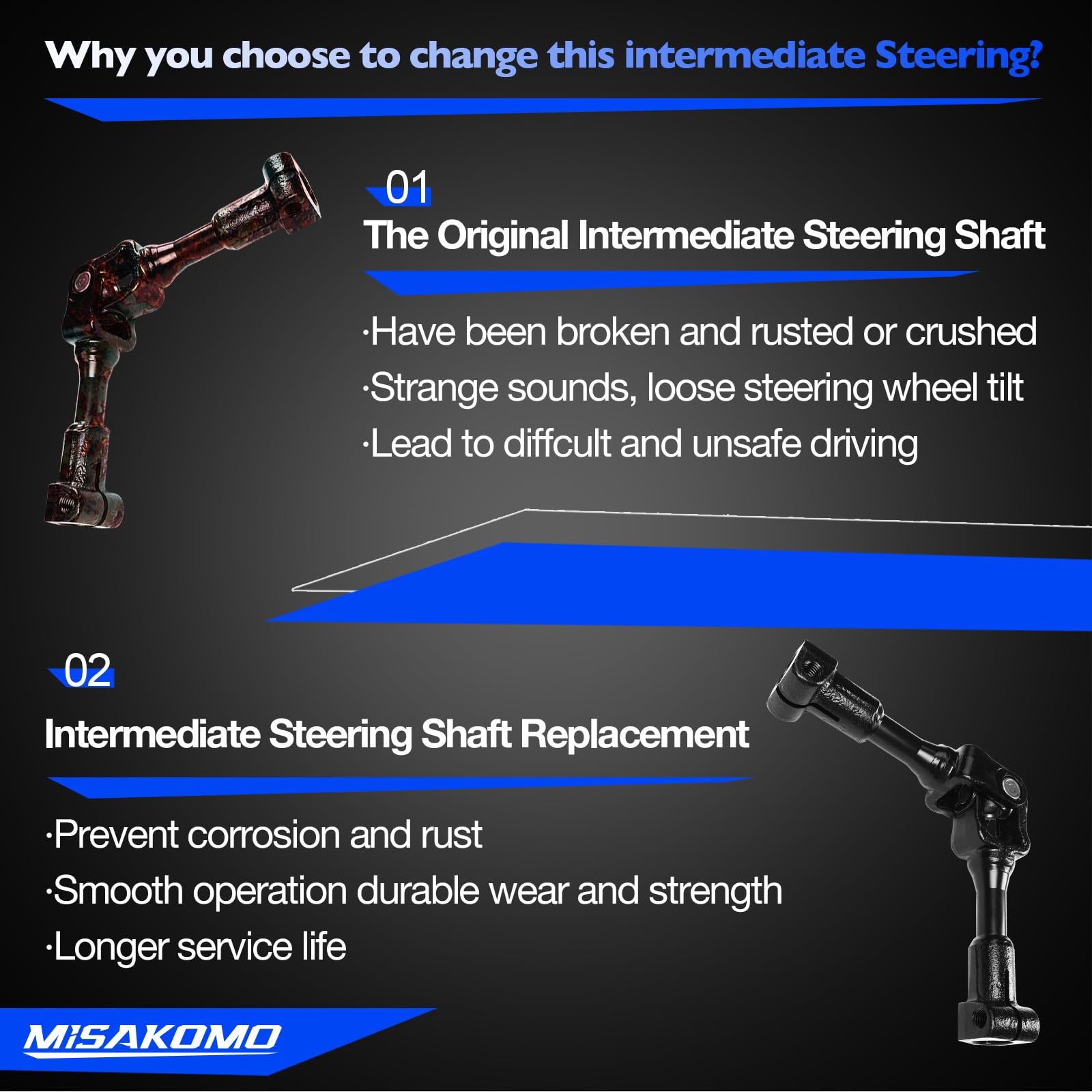 Snapklik.com : Misakomo Lower Steering Intermediate Column Shaft Compatible