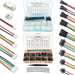 Amazon.com: 2.54mm JST XH Connector Socket Kit and SM2.5mm Connector with pre-Crimped Cable ...