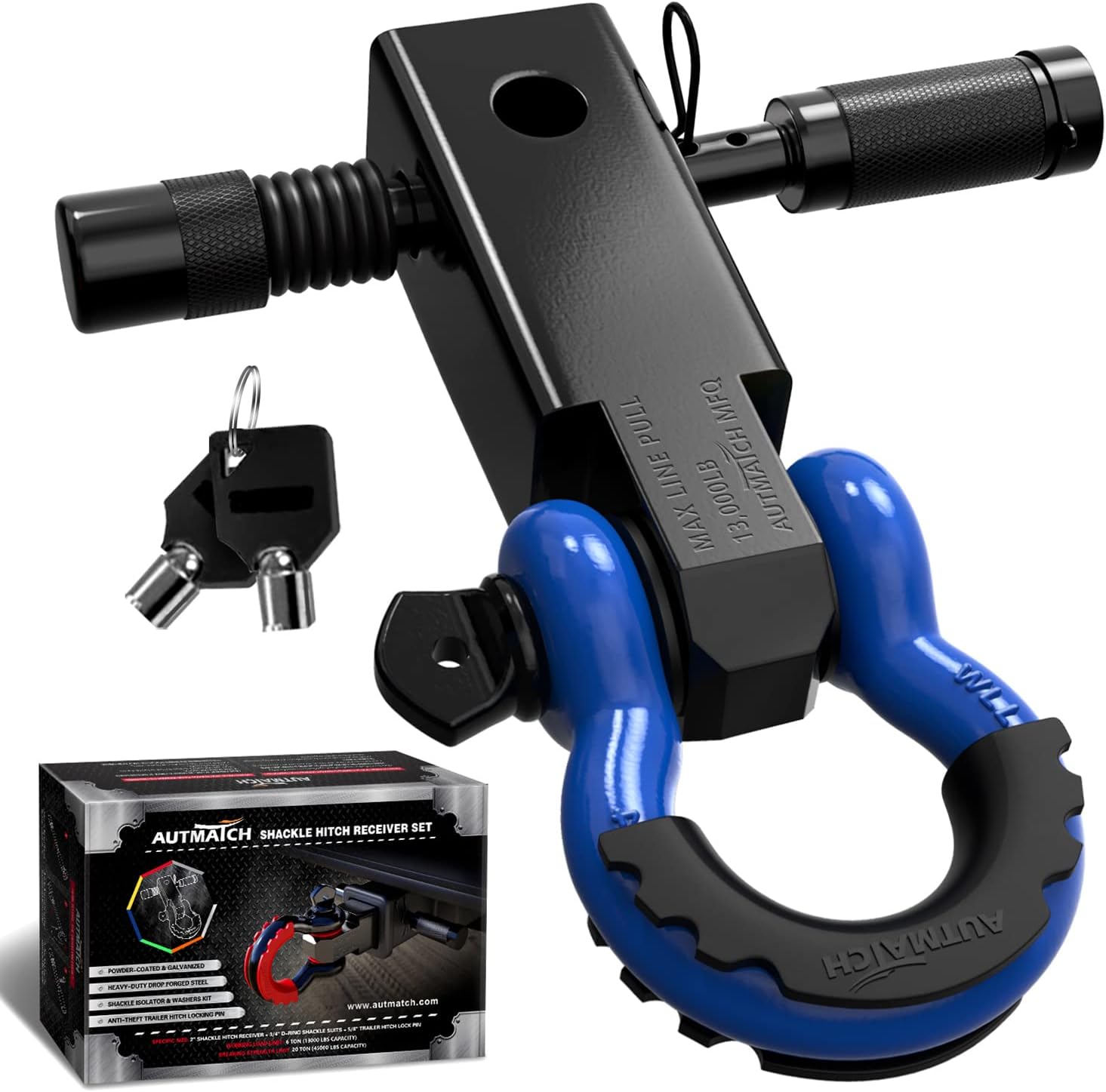 Amazon.com: Nilight Shackle Hitch Receiver 2Inch 45000 LBs Breaking ...