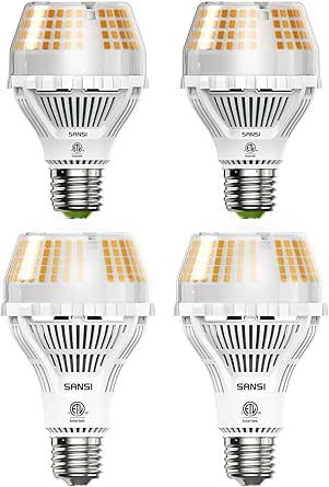 SANSI Bright LED Light Bulbs 4 Pack, A21 200W 3000 Lumens Light Bulbs 2 ...