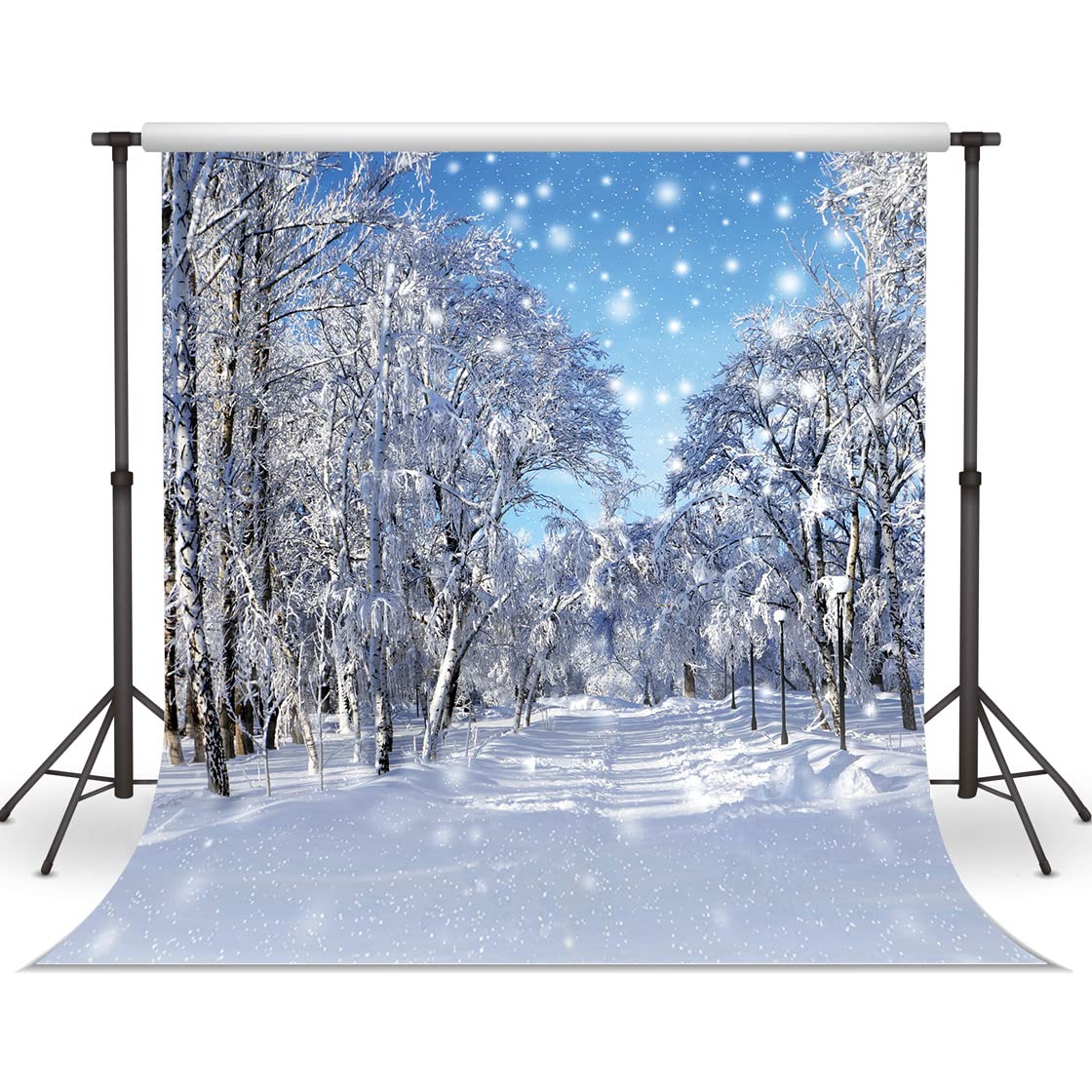 Buy WOLADA 8x8FT Winter Scene Backdrop Winter White Snowy Forest ...