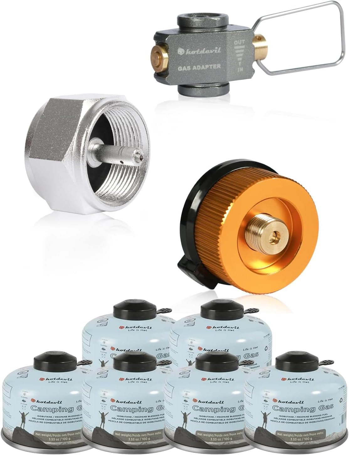 Amazon.com : Pack of 6, Hotdevil Camping Stove Fuel 100 Gram Butane ...