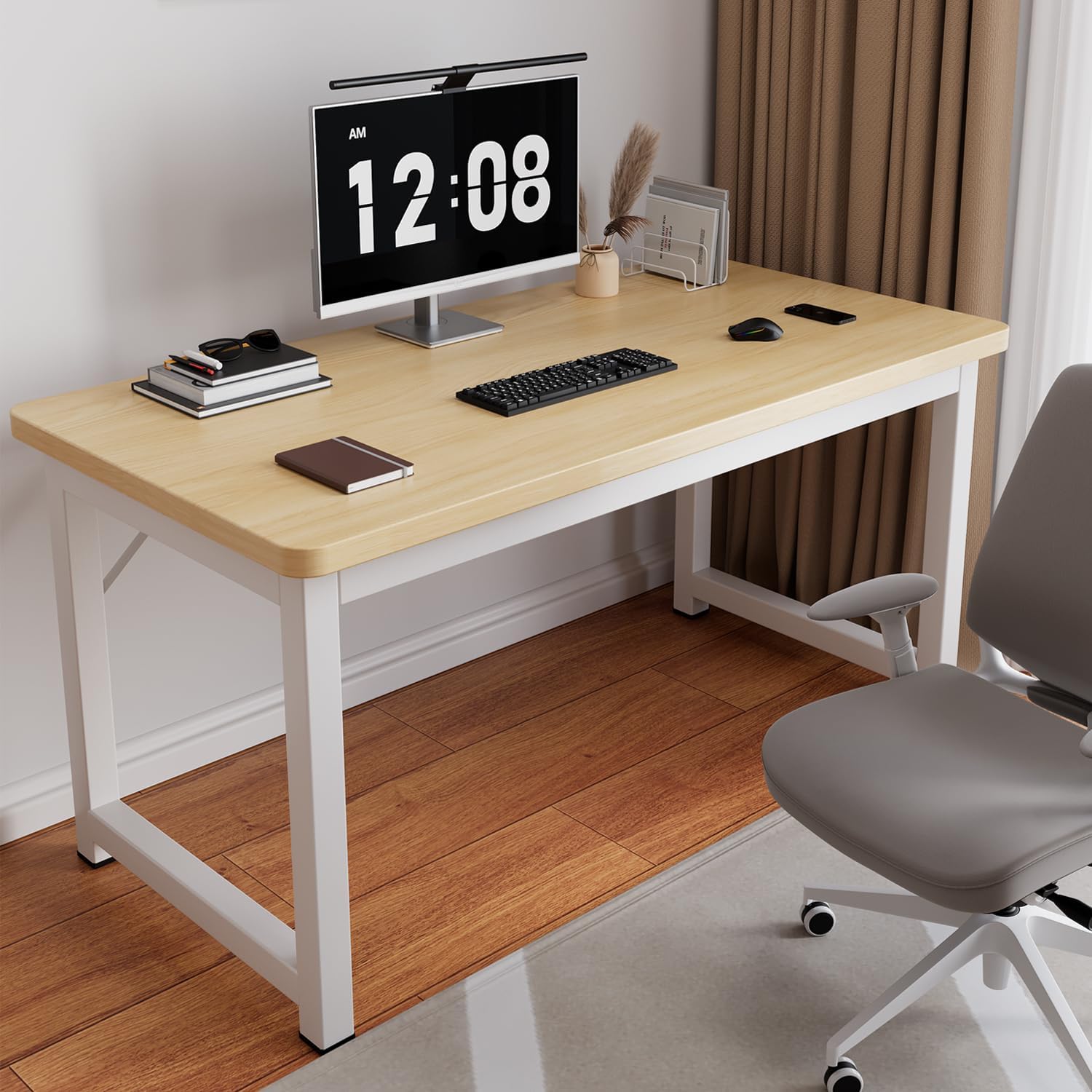 Amazon | BURAYIENTA デスク パソコンデスク 組立簡単 シンプル ワークデスク 幅80/100cm×奥行50cm PC作業台 PC机 在宅勤務 リモートワーク用 おしゃれ ...