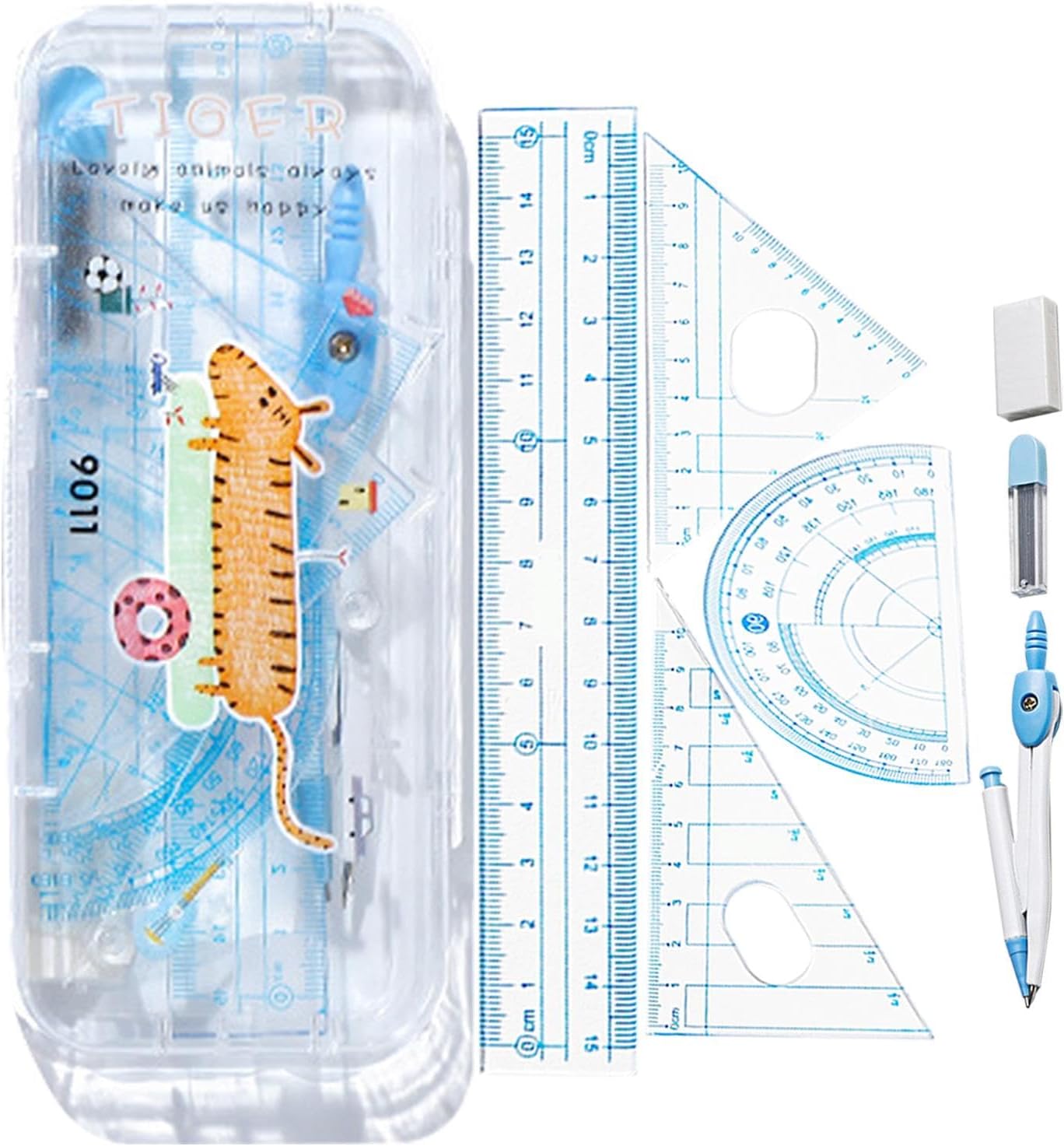 OTAIVE 7 Pcs Math Geometry Set,Geometry Compass Sets Maths Compass ...