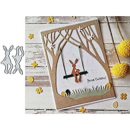 Amazon.com : Bunny Metal Die Cuts, Sitting Bunny Cutting Dies Cut ...