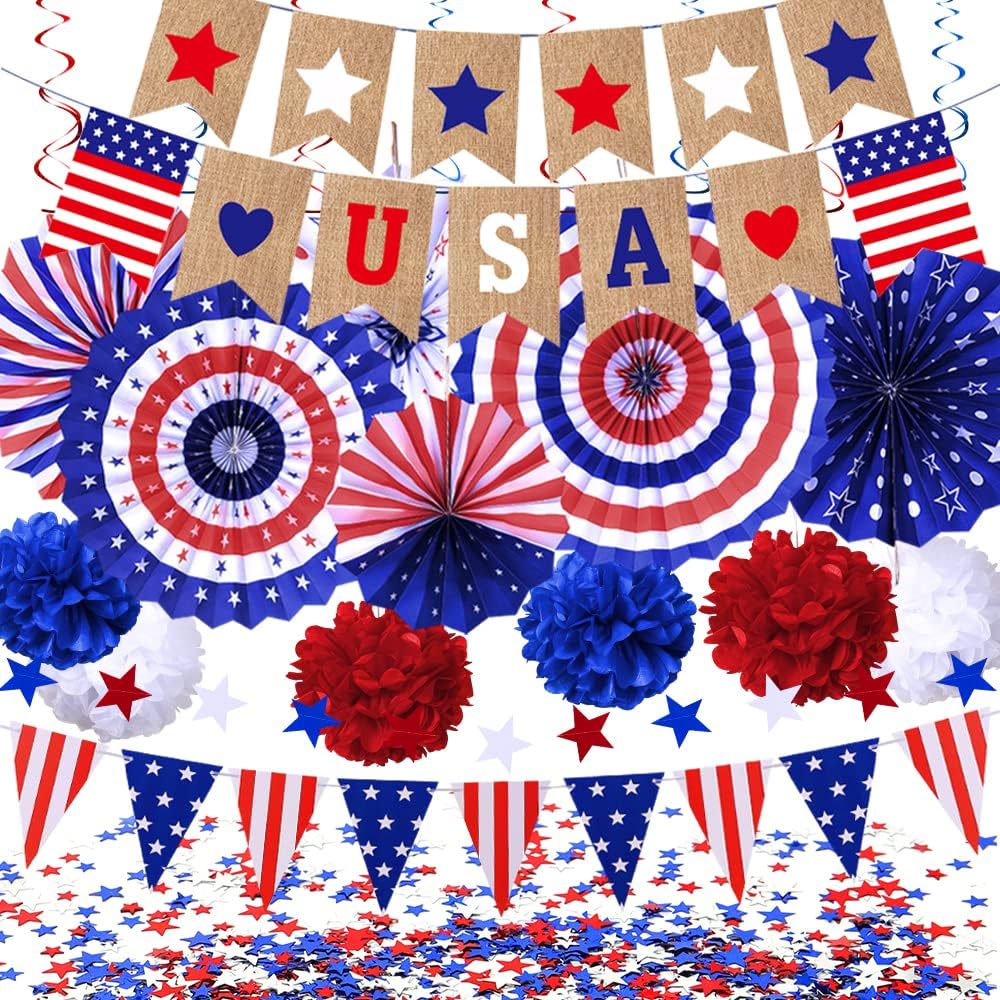 Amazon.com: 4th of July Patriotic Decorations Set- Fourth of July ...