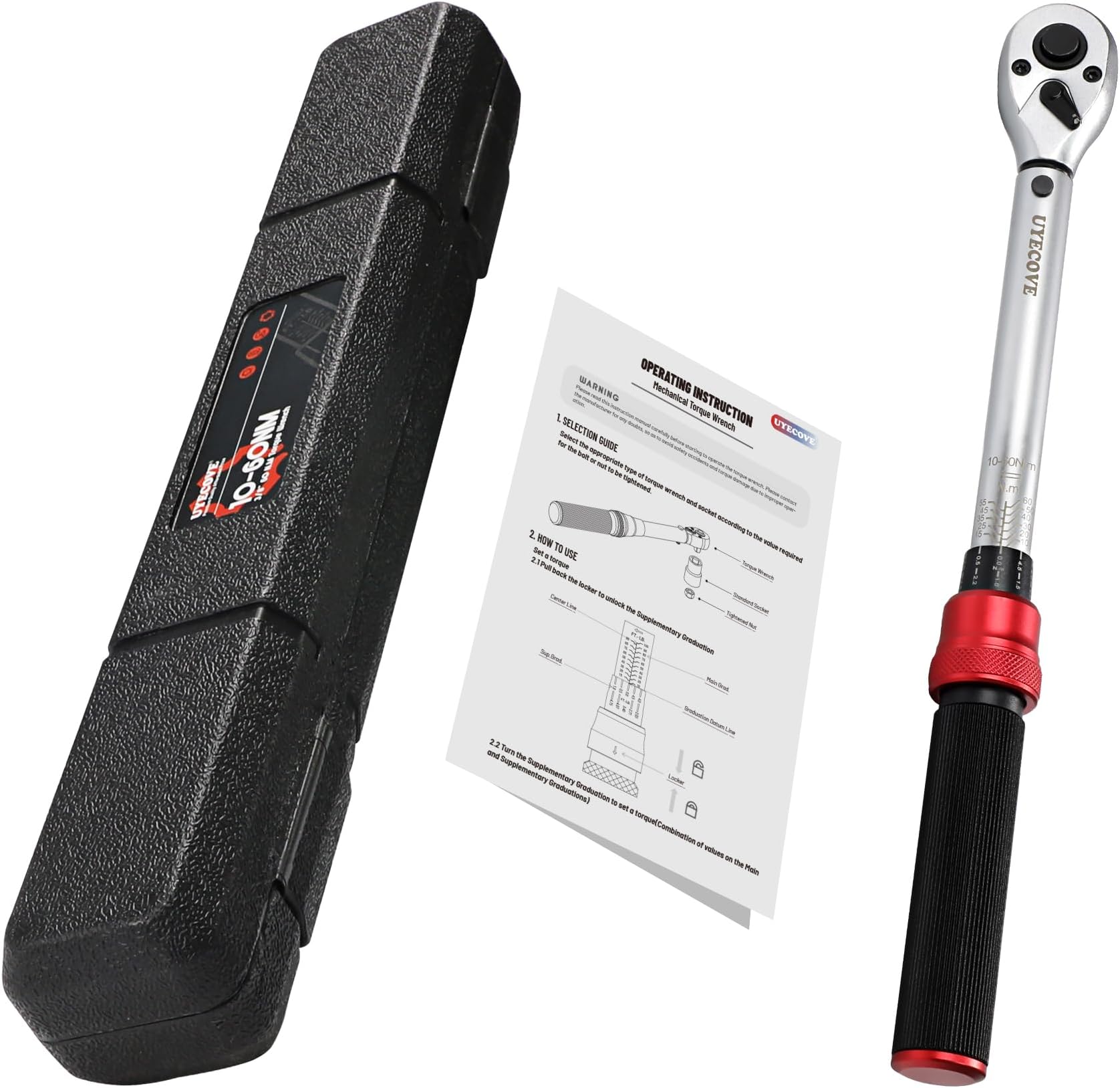Amazon Basics 3/8 Inch Drive Click Torque Wrench, 15-80 ft.-lb, 20.4 ...
