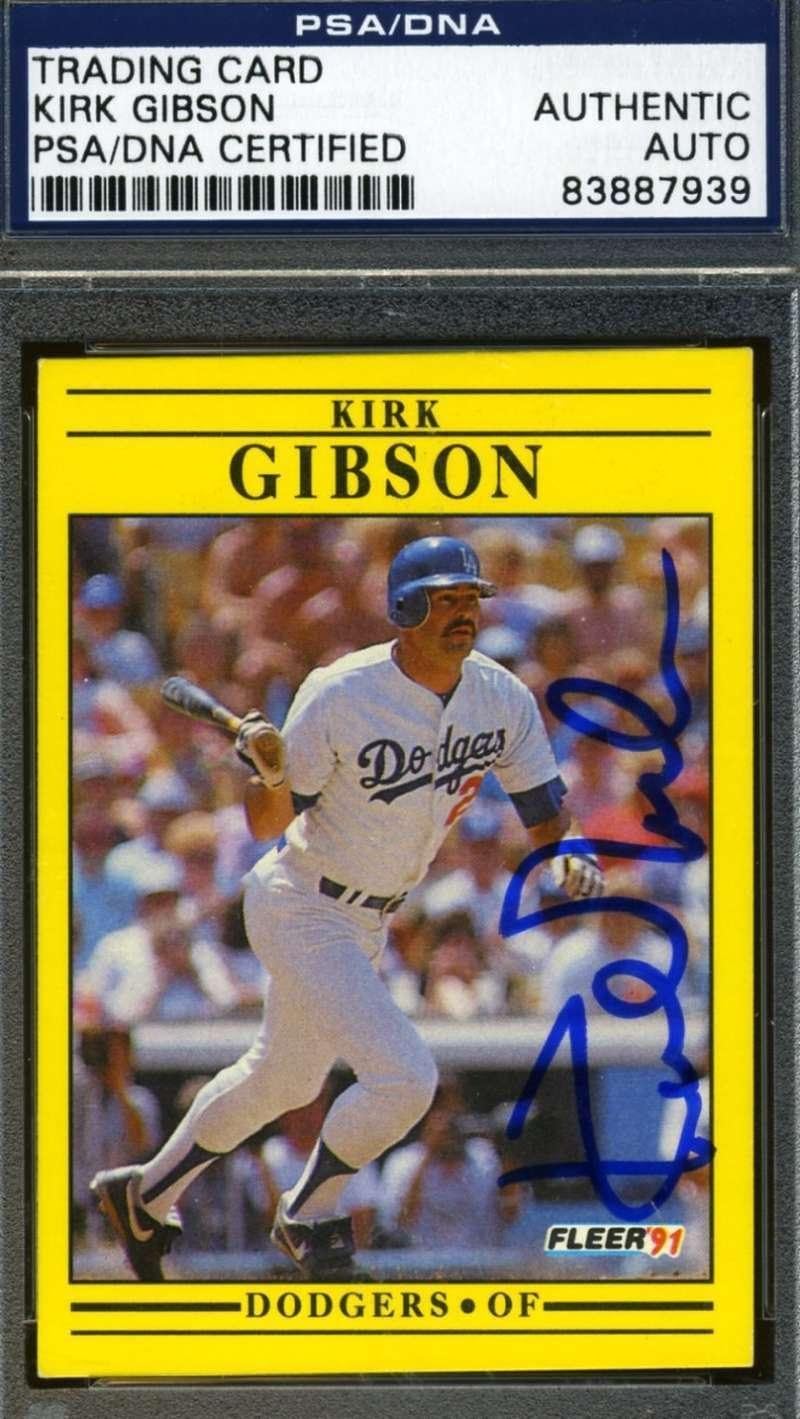 Kirk Gibson 1991 Fleer Signed Original Authentic Autograph - PSA/DNA ...