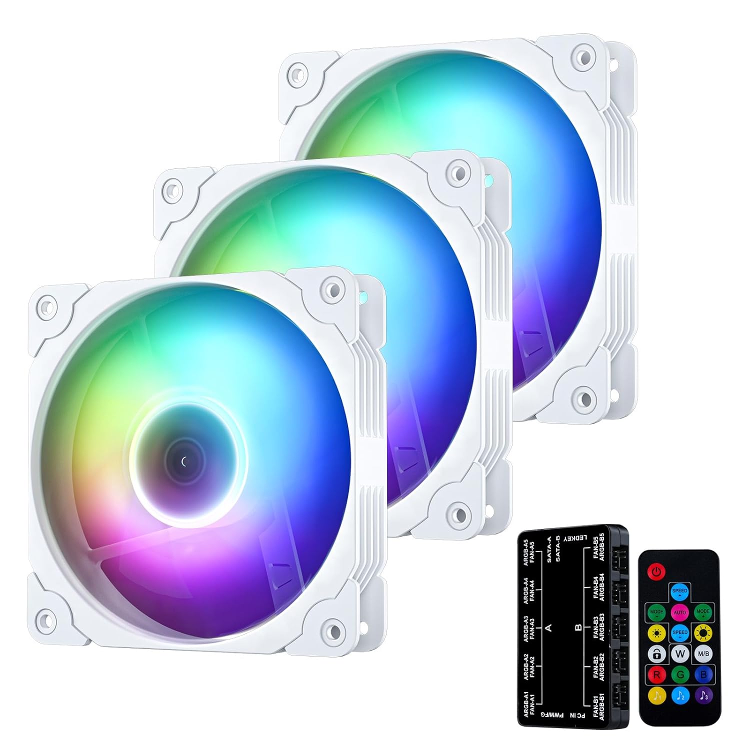 Amazon.com: Vetroo 3-Pack Computer Case Fan 120mm Address RGB & PWM ...